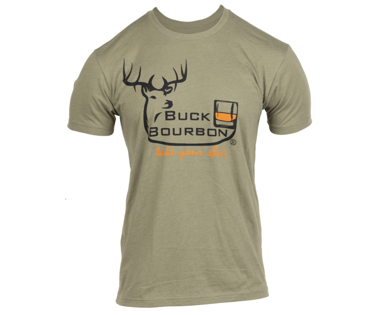 Buck Bourbon Olive Heather Logo Tee - Buck Bourbon