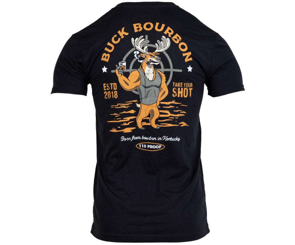 Buck Bourbon Drunken Buck Tee Shirt - Black - Buck Bourbon